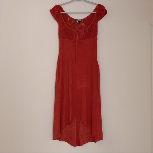 bebe | Dresses | Bebe Red Faux Suede Crochet Hilo Dress | Poshmark